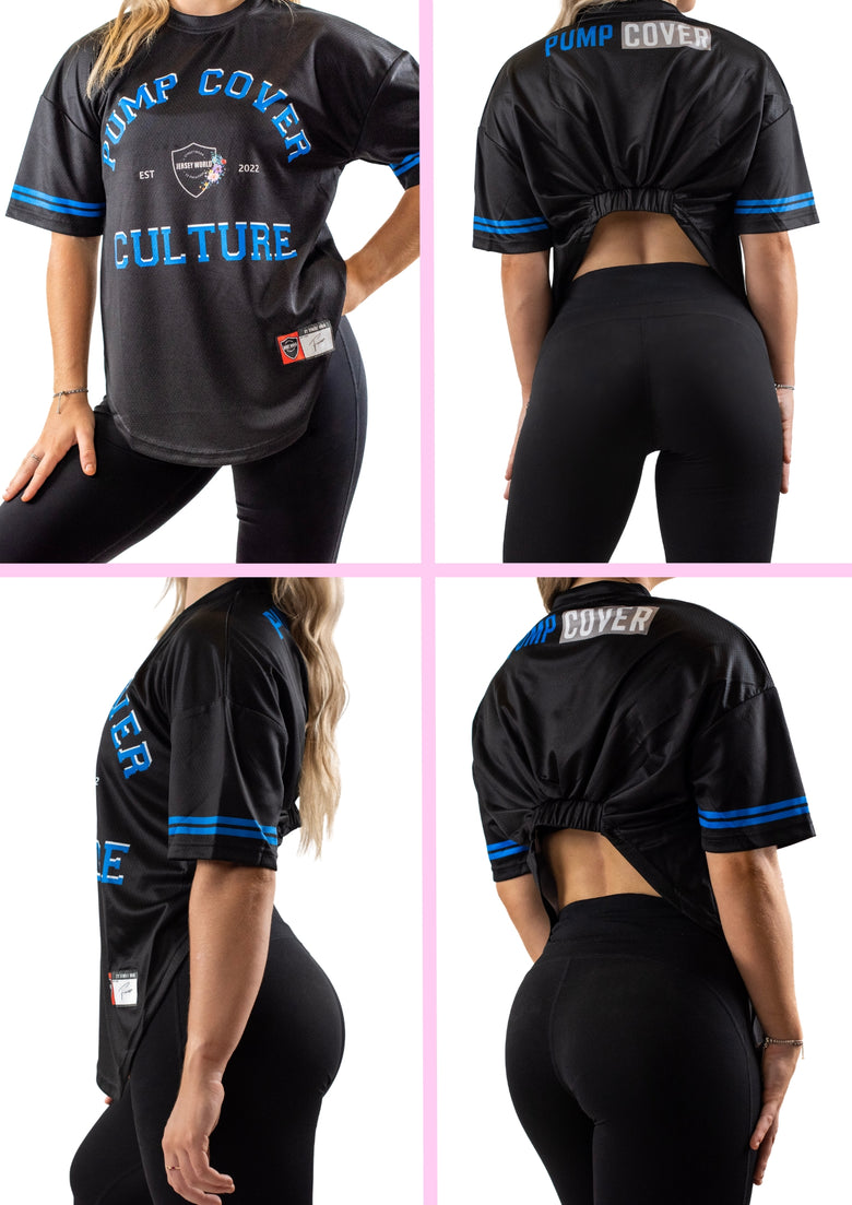 Women's Black Jersey Pump Cover Activewear T-shirt – Pump Cover | Best ...